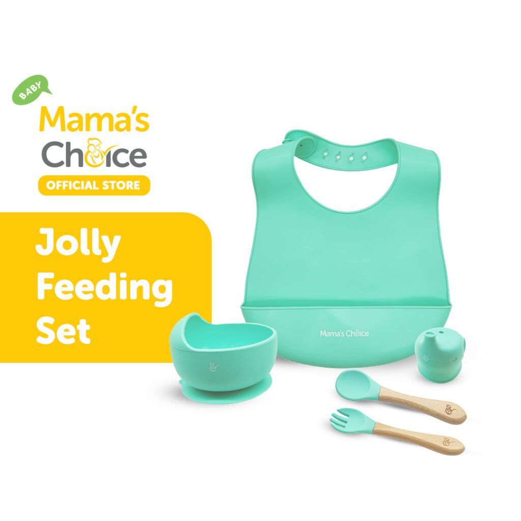 5 Pcs Jolly Feeding Set (3 Colours) - Premium Food Grade Silicone Baby ...