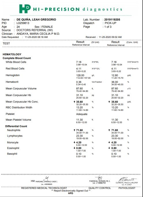 CBC RESULT Hi po, currently at my 37 weeks. Sino po marunong