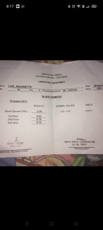 Ogtt Result Hi Mga Mamsh ♥️ Ask Lang Po If Normal Po A