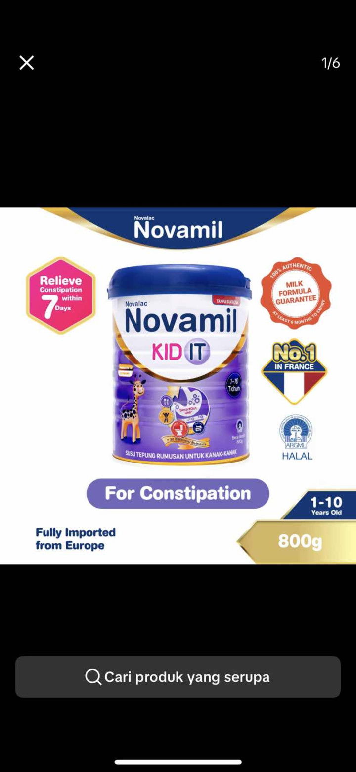 Susu ni memang khas untuk sembelit ke? Baby dh 1tahun 1bulan