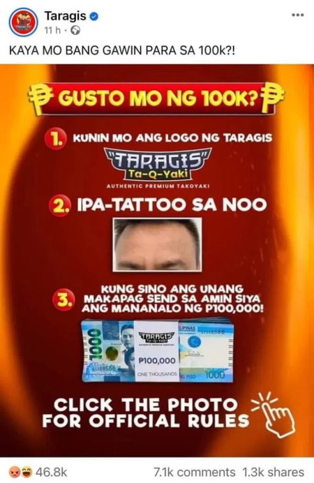 April Fools Takoyaki: Lalaki Nagpatattoo Ng Logo Sa Noo, Prank Pala!
