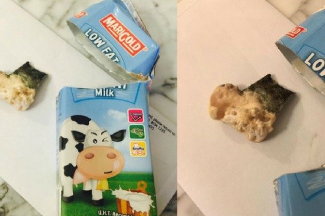 Horrified SG Mum Finds Foreign Object In Son's Marigold Milk Pack!