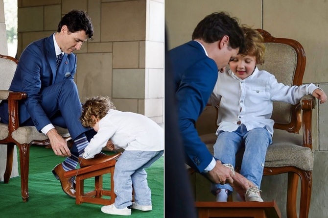 Justin Trudeau's Son Hadrien Shows What It's Like Travelling With A Tot!