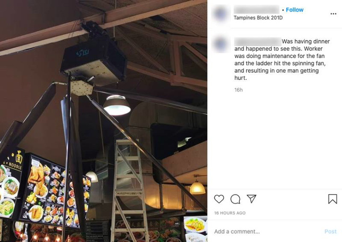 Ceiling Fan Accident: Ceiling Fan Breaks Apart in Tampines, Diners Injured