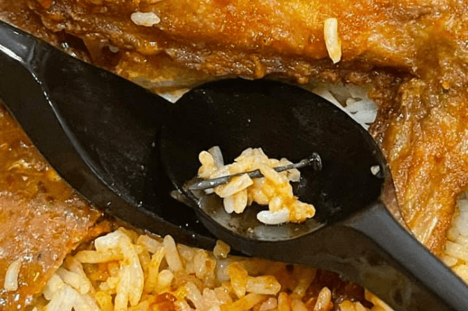 Crave Nasi Lemak & Teh Tarik Meal Found To Have A Rusty Nail