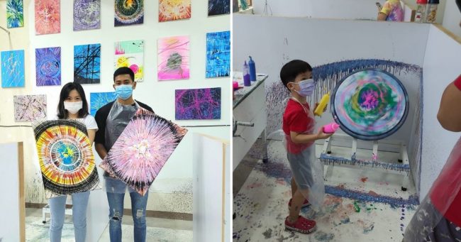 Spin Paint House: Art Jamming Studio With Spin Painting Tables