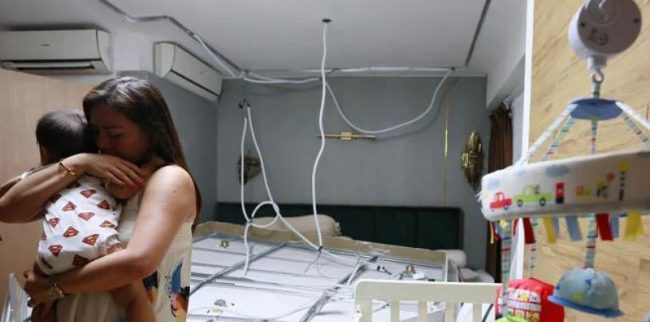 Mum Shares Her Experience After False Ceiling Collapses in Her Flat