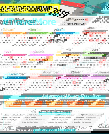 Jadwal libur 2019 - Kalendar 2019 berisi tanggal cuti bersama