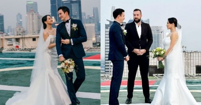 9 Potret Momen Pernikahan Mike Lewis dan Janisaa Pradja