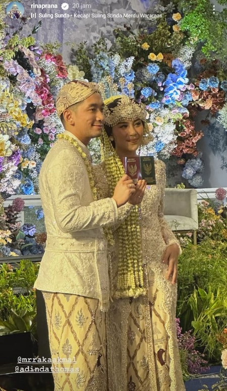 Adinda Thomas Menikah dengan Raka Akmal, Kebaya Putih Tuai Pujian