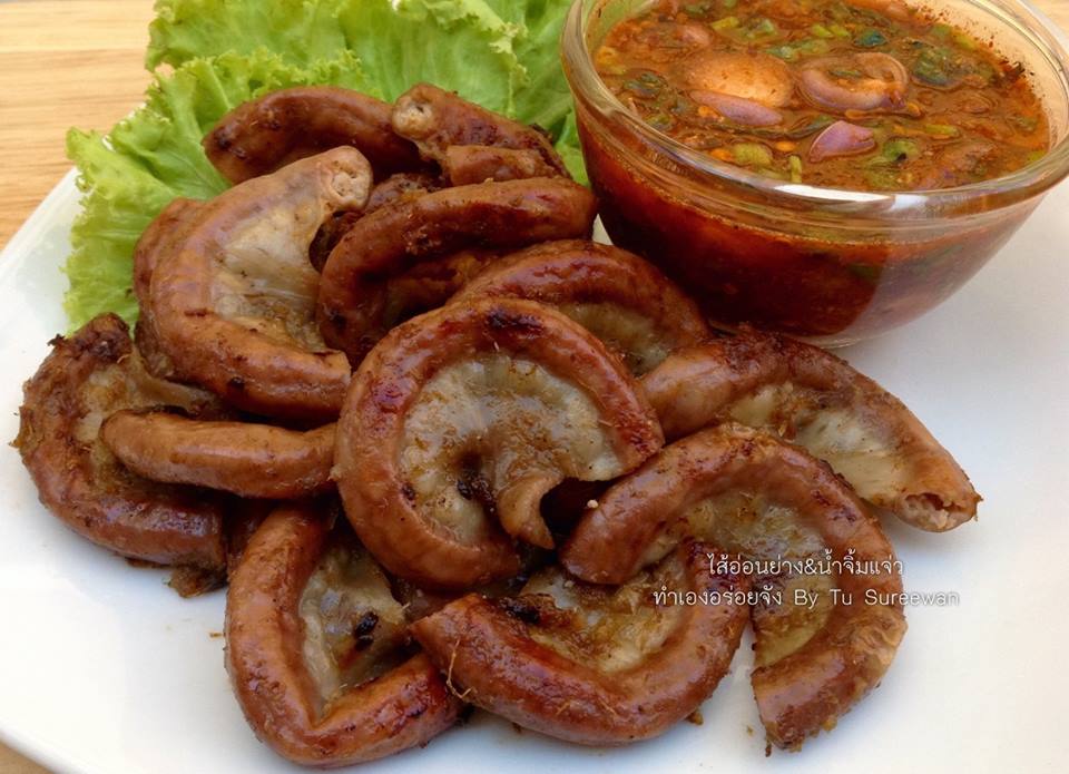 แจกสูตรแซ่บ ไส้อ่อนย่าง วิธีหมักไส้ย่าง เสิร์ฟพร้อมน้ำจิ้มแจ่ว (สูตรไม่ ...