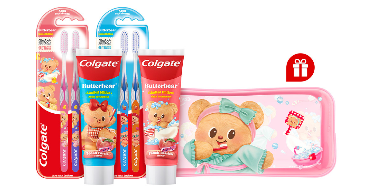 เซต คอลเกตบัตเตอร์ แบร์ [ฟรี! กระเป๋าน้องเนยลายลิมิเต็ด]