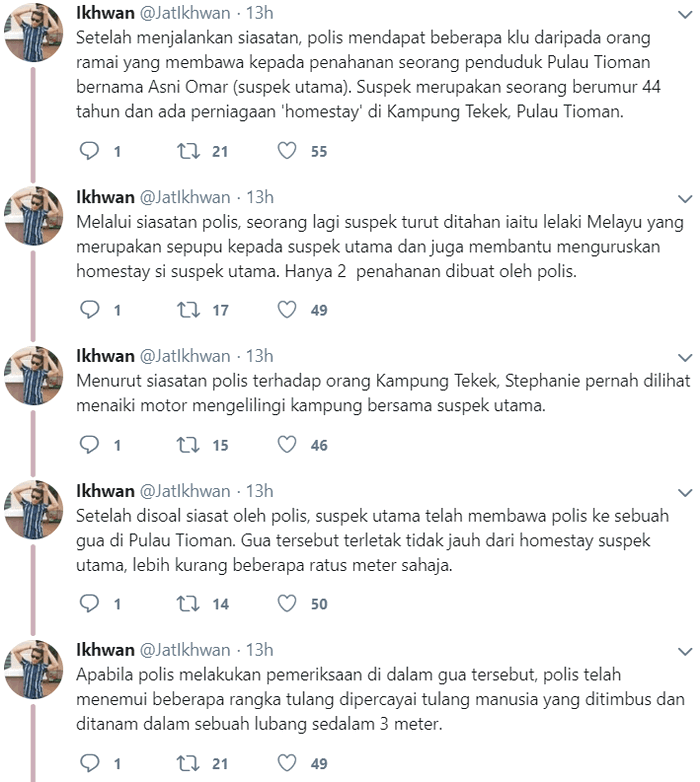 Stephanie Foray, Warga Perancis Dirogol & Dibunuh Di Tioman