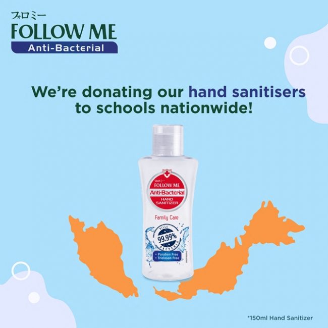FOLLOW ME Donates Hand Sanitisers to School for Safer Environment