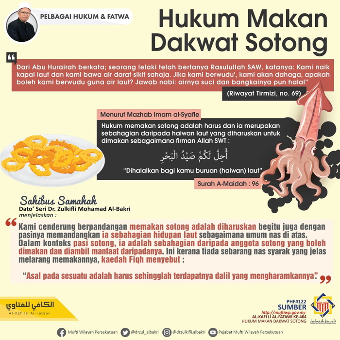 Hukum Makan Dakwat Sotong Mengikut Mufti Wilayah Persekutuan